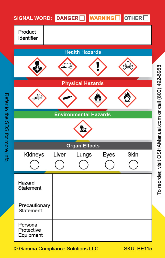 How to fill out an SDS Label – Help Center